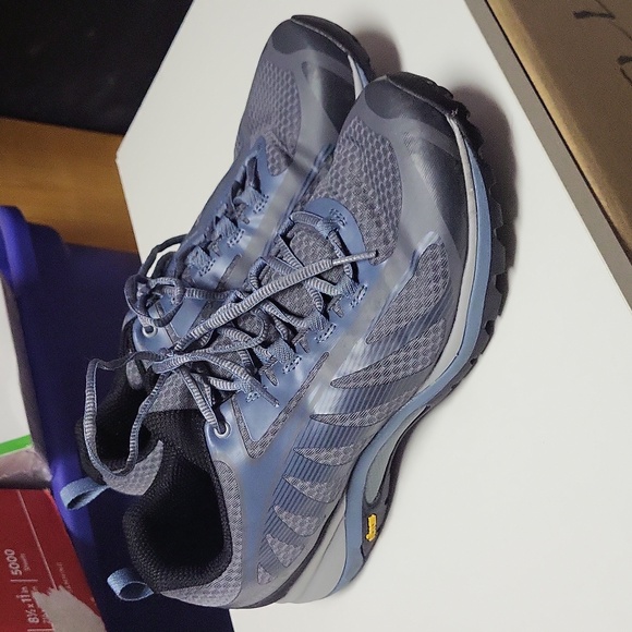 Merrell | Shoes | Merrell Gray And Blue Siren Edge 3 Hiking Trail ...